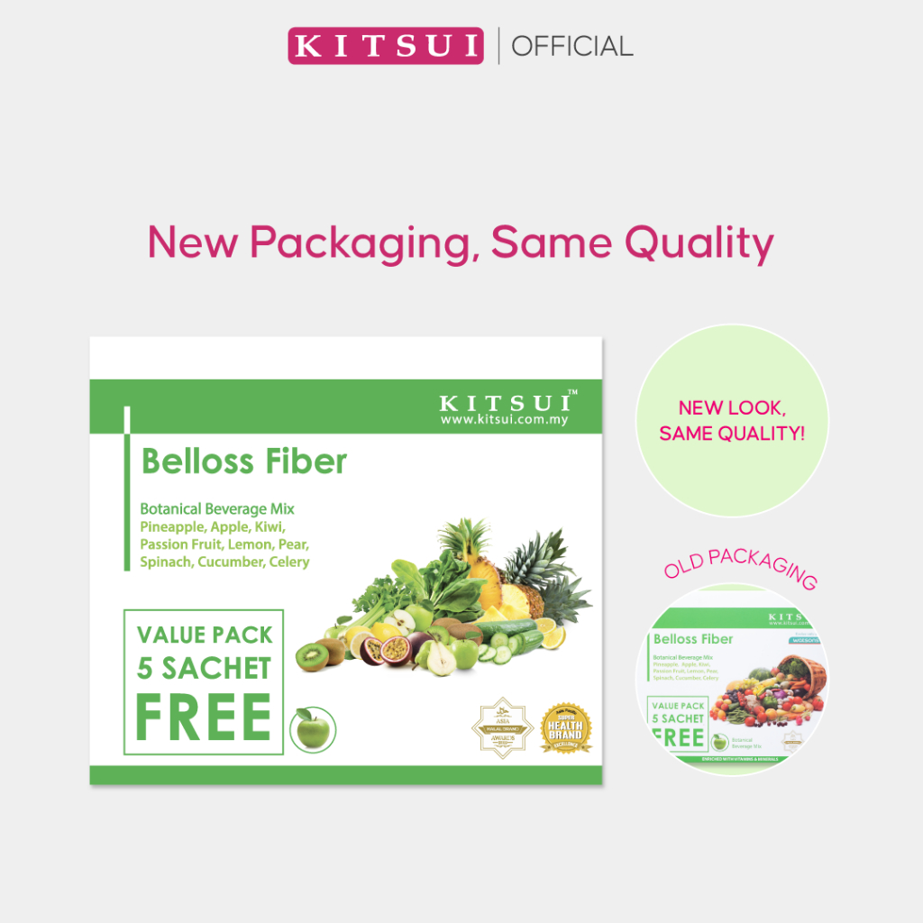 [VALUEPACK] KITSUI Belloss Fiber 35's x 15g | Halal Detox Fiber Drink ...