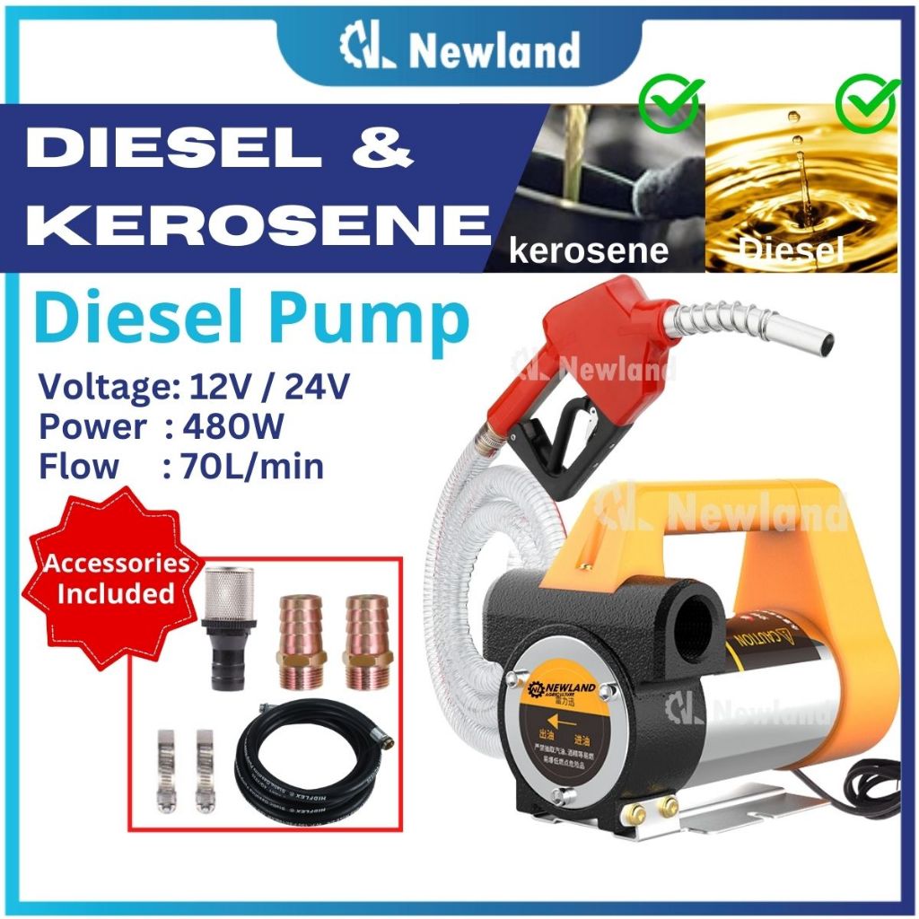 Diesel Pump 12V / 24V / Fuel Pump / Pam Minyak Diesel - High Flow ...