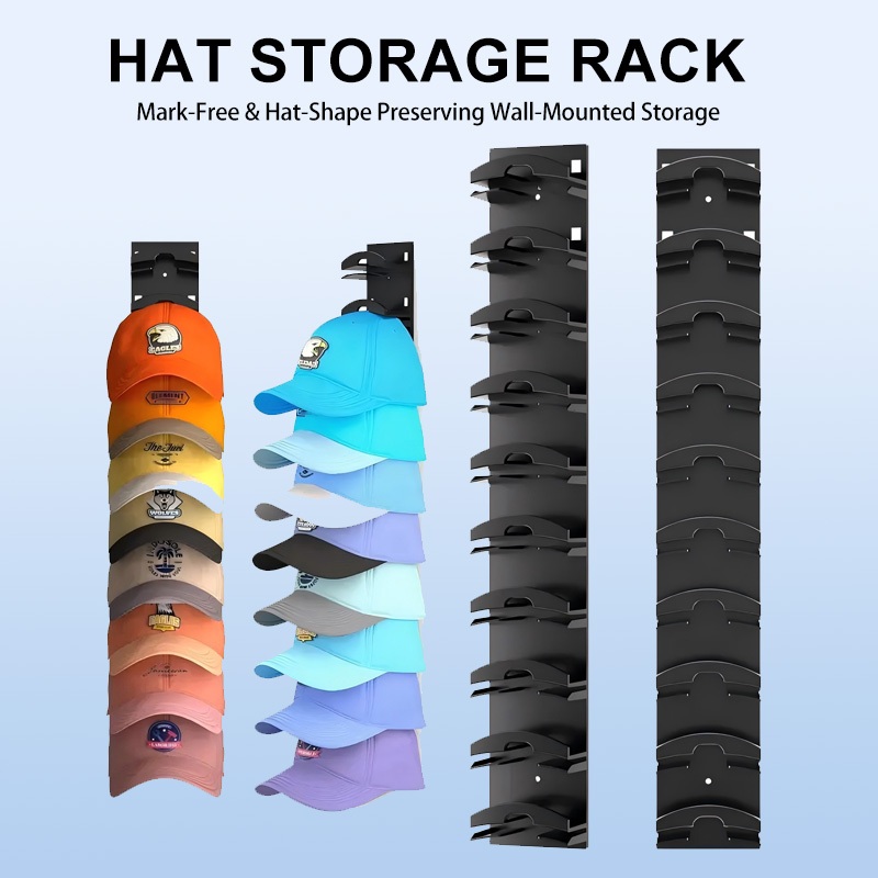 Kotak penyimpanan topi pelekat yang kuat Rak topi yang dipasang di ...