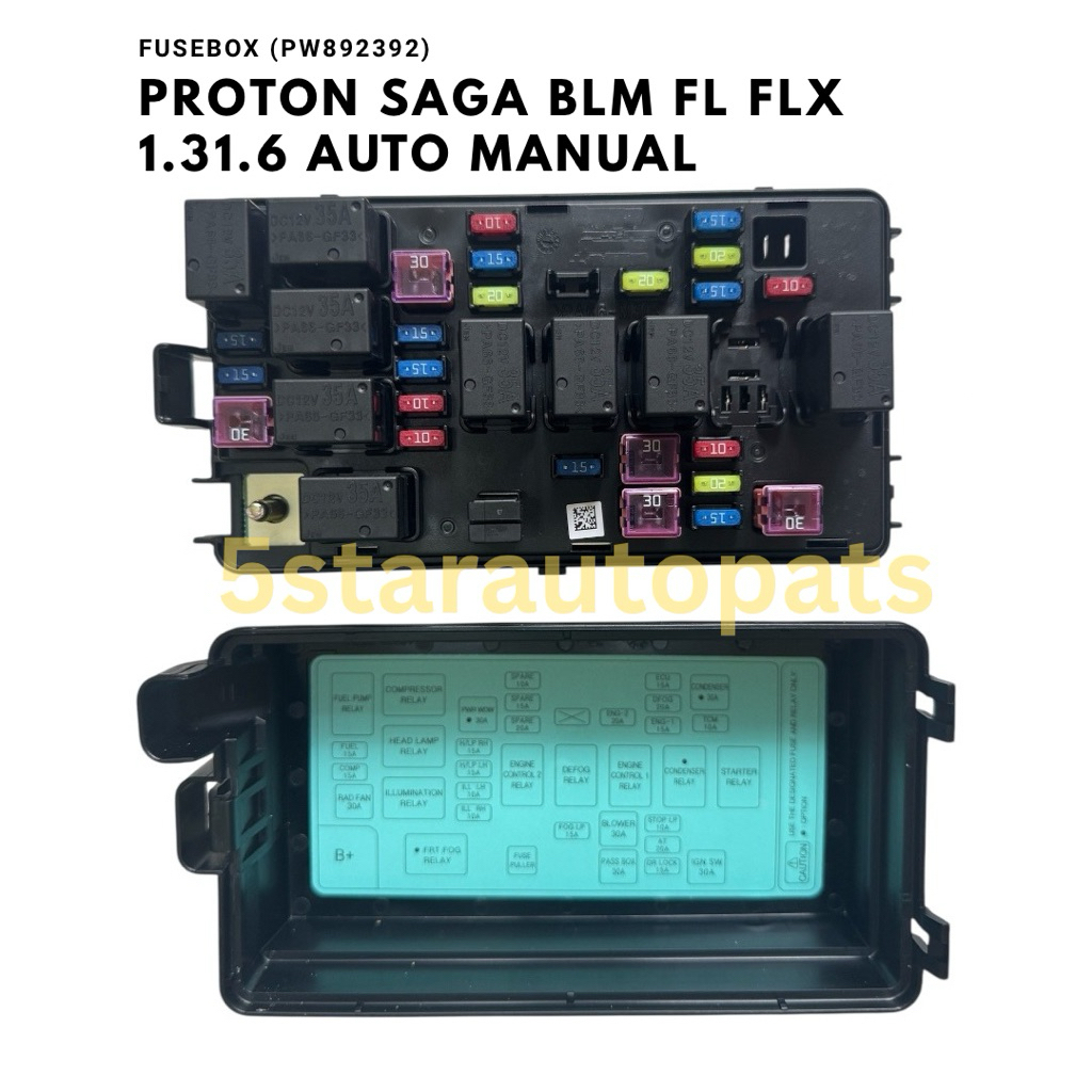 PROTON SAGA BLM FL FLX FUSE BOX ENGINE RELAY COVER FUSE PW8923929(NEW ...