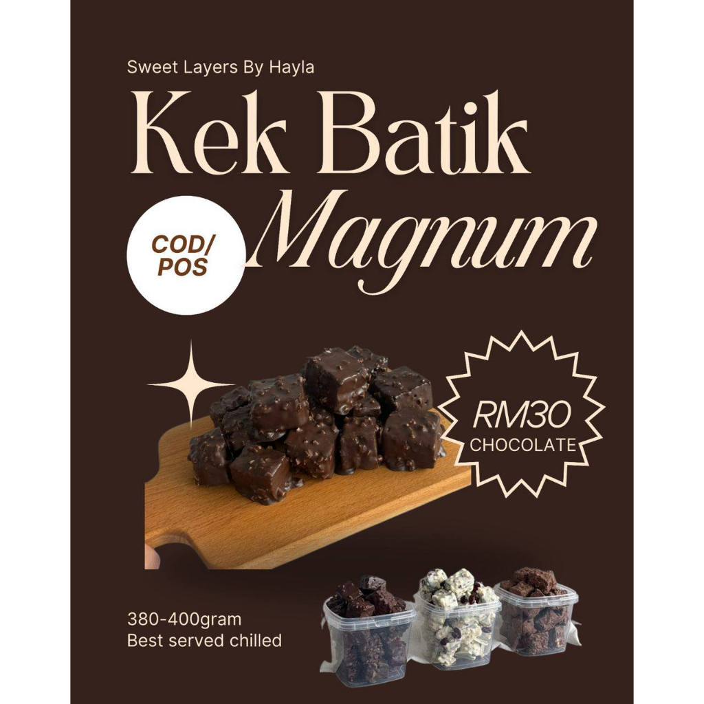 ORIGINAL KEK BATIK MAGNUM BY DESSERT HAYLA ANAK WAWA ZAINAL | Shopee ...