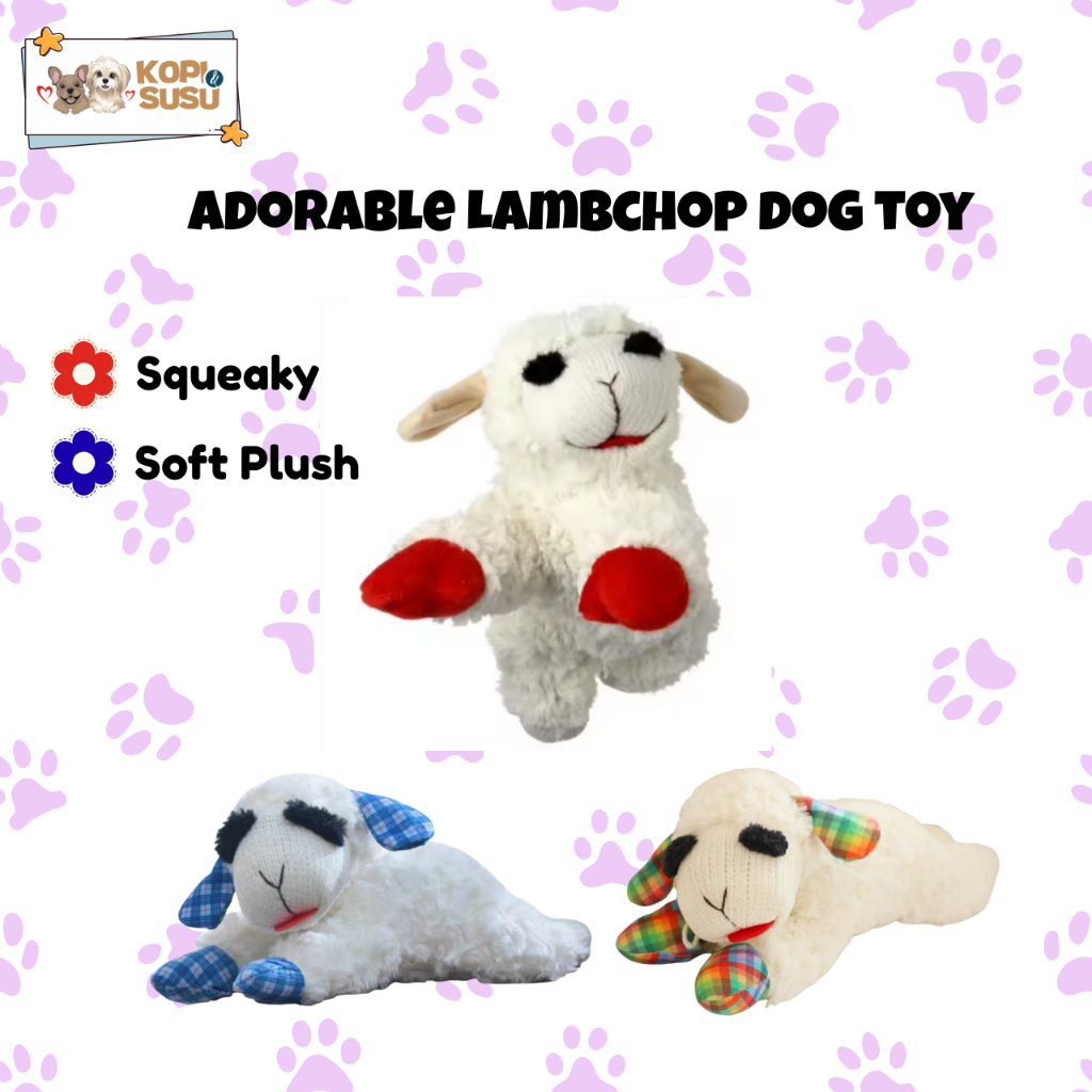 Plush Lambchop Dog Toy Soft & Durable Squeaky Pet Companion | Shopee ...