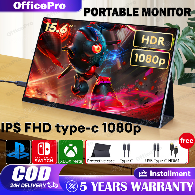 Monitor PC 15.6 Inch Portable Monitor Nintendo Switch 60Hz Ps4 1080p PC ...