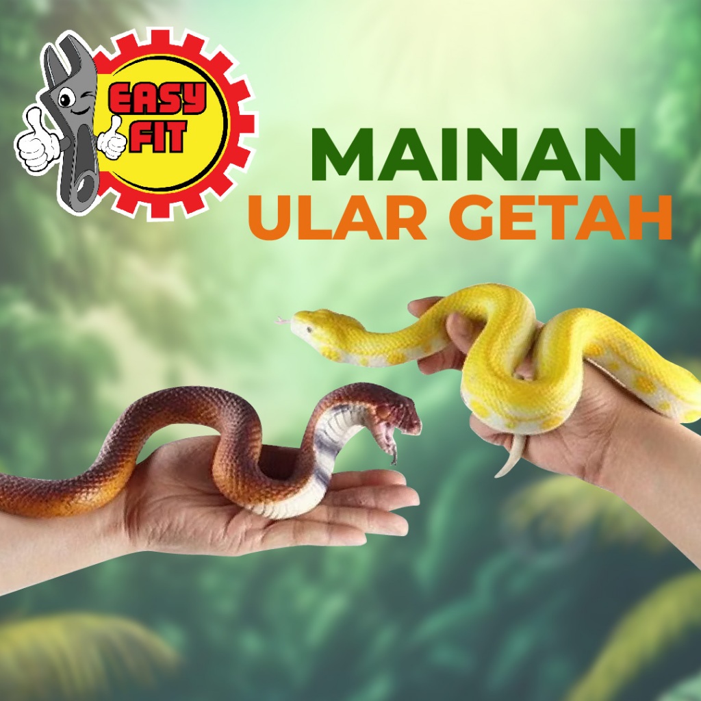 EASY FIT Mainan Ular Getah Palsu Ular Realistik Prank Snake Simulation ...