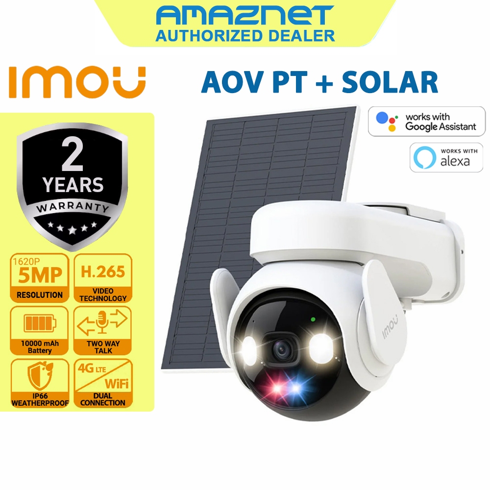 IMOU AOV PT 5MP 4G + Wi-Fi Dual Connection Outdoor CCTV Camera + IMOU ...