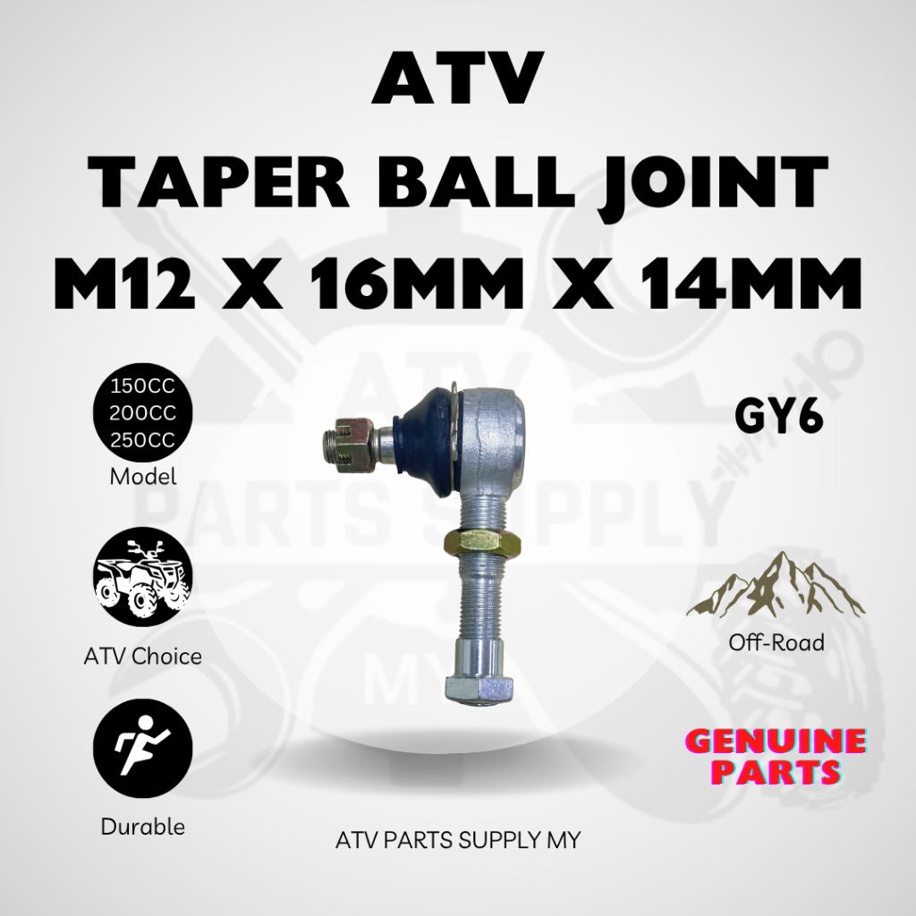 ATV Taper Ball Joint | Taper Tie Rod Head | M12 x 16MM | M12 x 16MM x ...