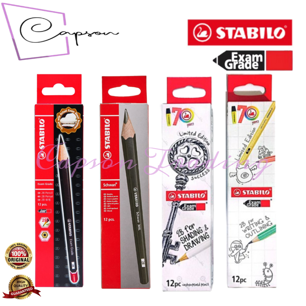 STABILO Schwan / Exam Grade Graphite 2B Pencil (12Pcs/1Box) | Shopee ...