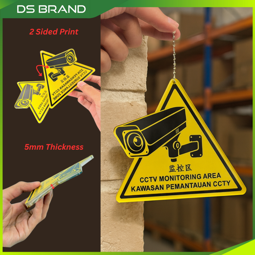 Papan Tanda Akrilik Pemantauan CCTV Premium / Premium CCTV Monitoring ...