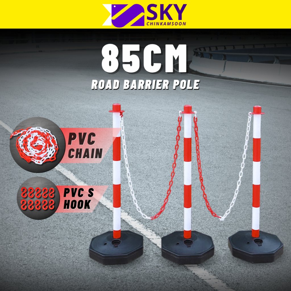85cm Traffic Safety Post Parking Delineator Barrier Bollard Cones ...