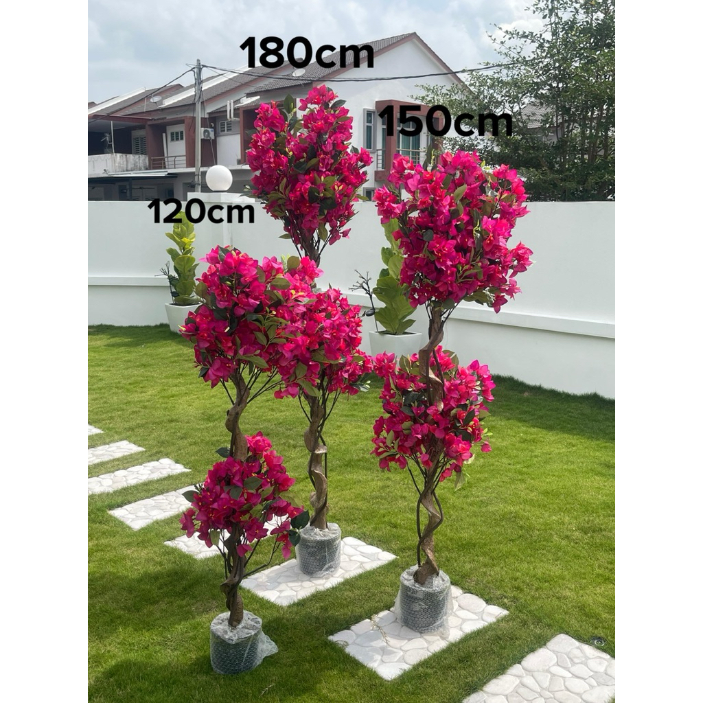 Artificial Plant Bougainvillea Tree 2 Layer Purple/Bunga Kertas ...