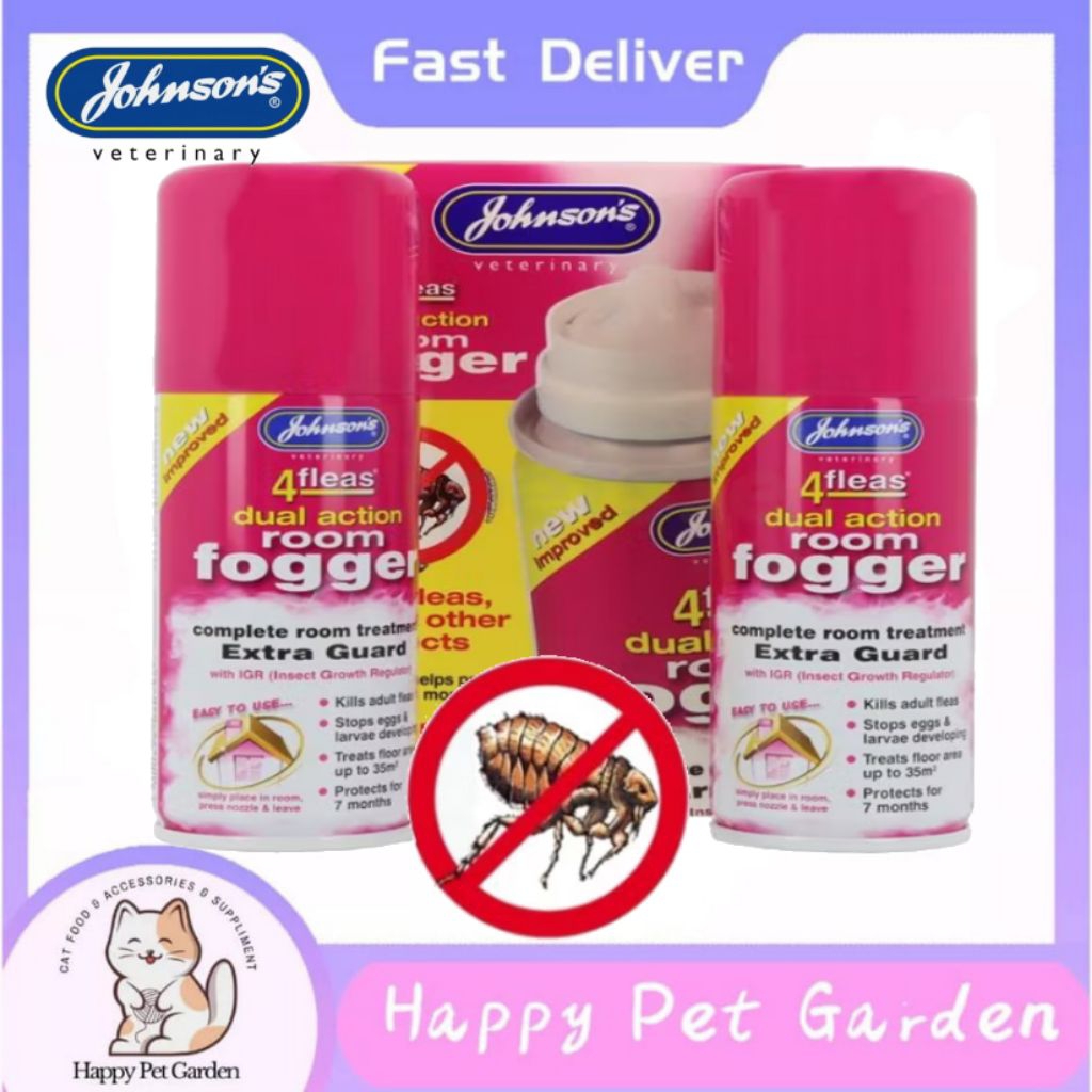 Johnson'S 4FLEAS DUAL ACTION ROOM FOGGER (100ML)(2×100ML)Gas Halau Anti ...
