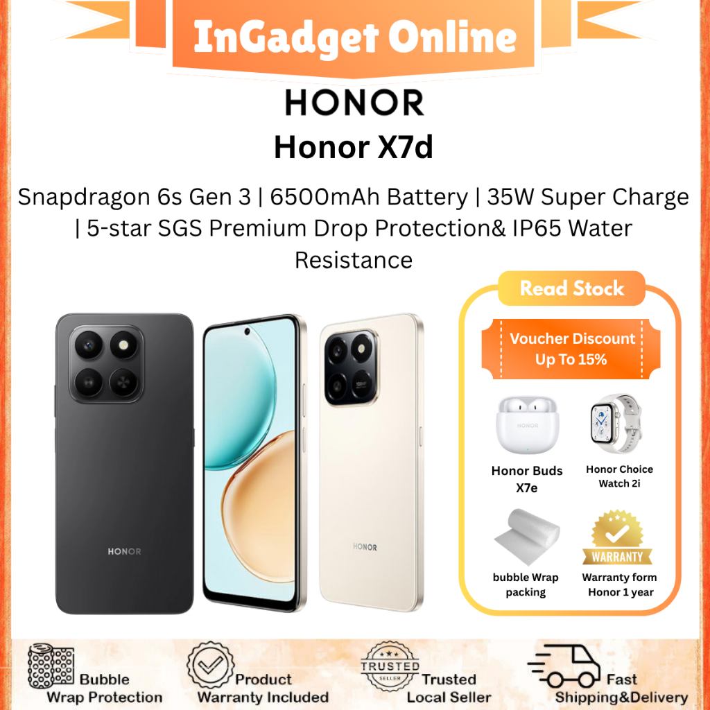 [ Promo ] Honor X7d 4G | Snapdragon 685 | 6500mAh Battery | NFC Support ...