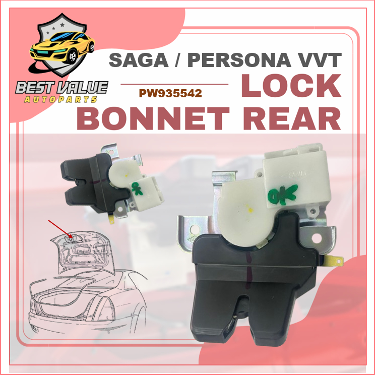 PROTON NEW SAGA PERSONA VVT REAR BOOT LOCK BONNET WITH ACTUATOR CENTER ...