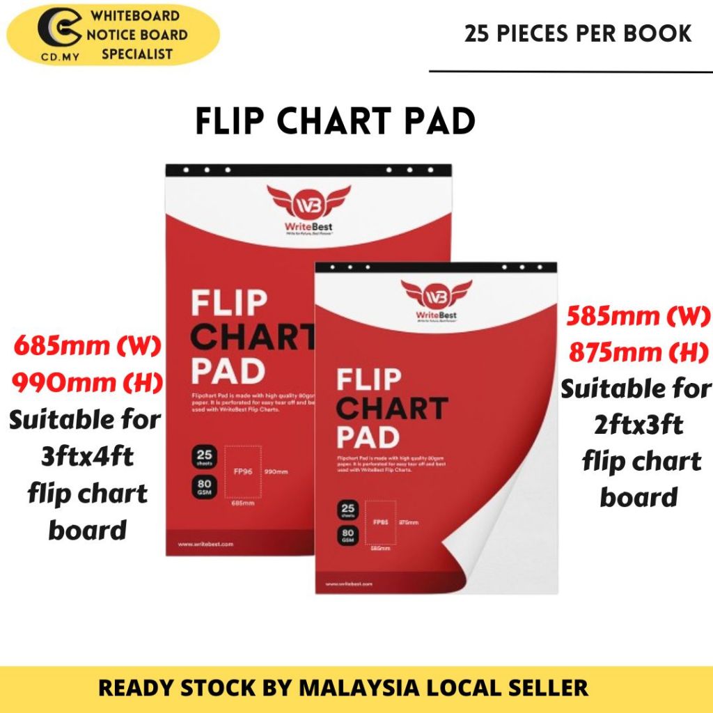 CD.MY Kertas Flip Chart /Pad Kertas Pembentangan Flip Chart /All Size ...