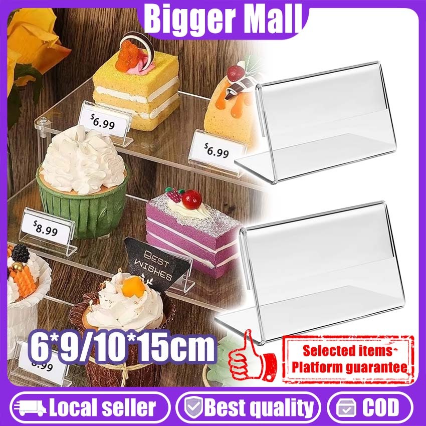 10pcs L-shaped Acrylic Card Holder/Instruction Holder/Price Tag Label ...