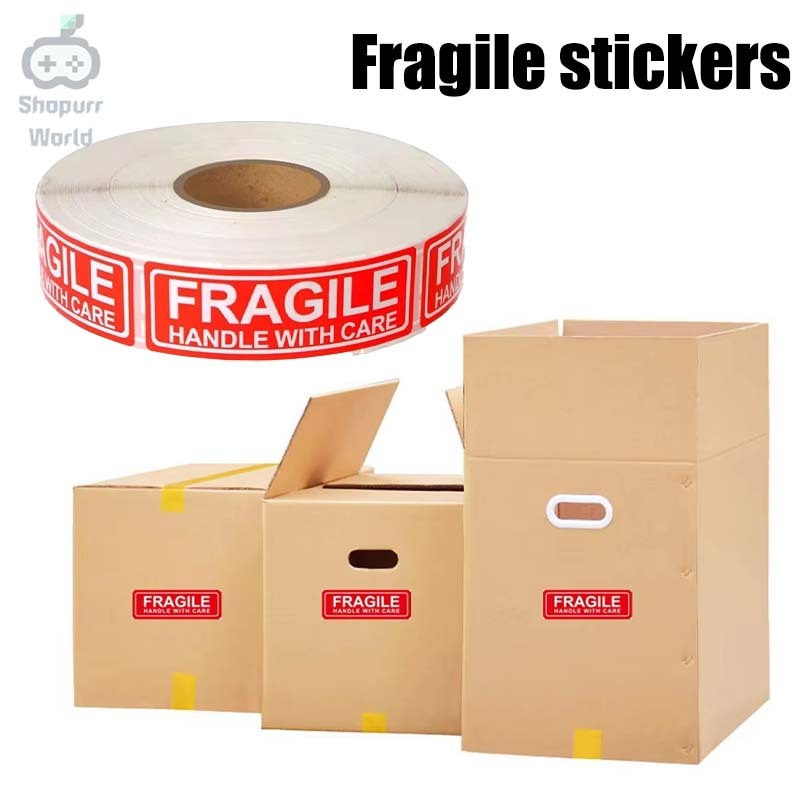Courier Fragile Stickers 300 PCS Roll Handle with Care Warning Labels ...