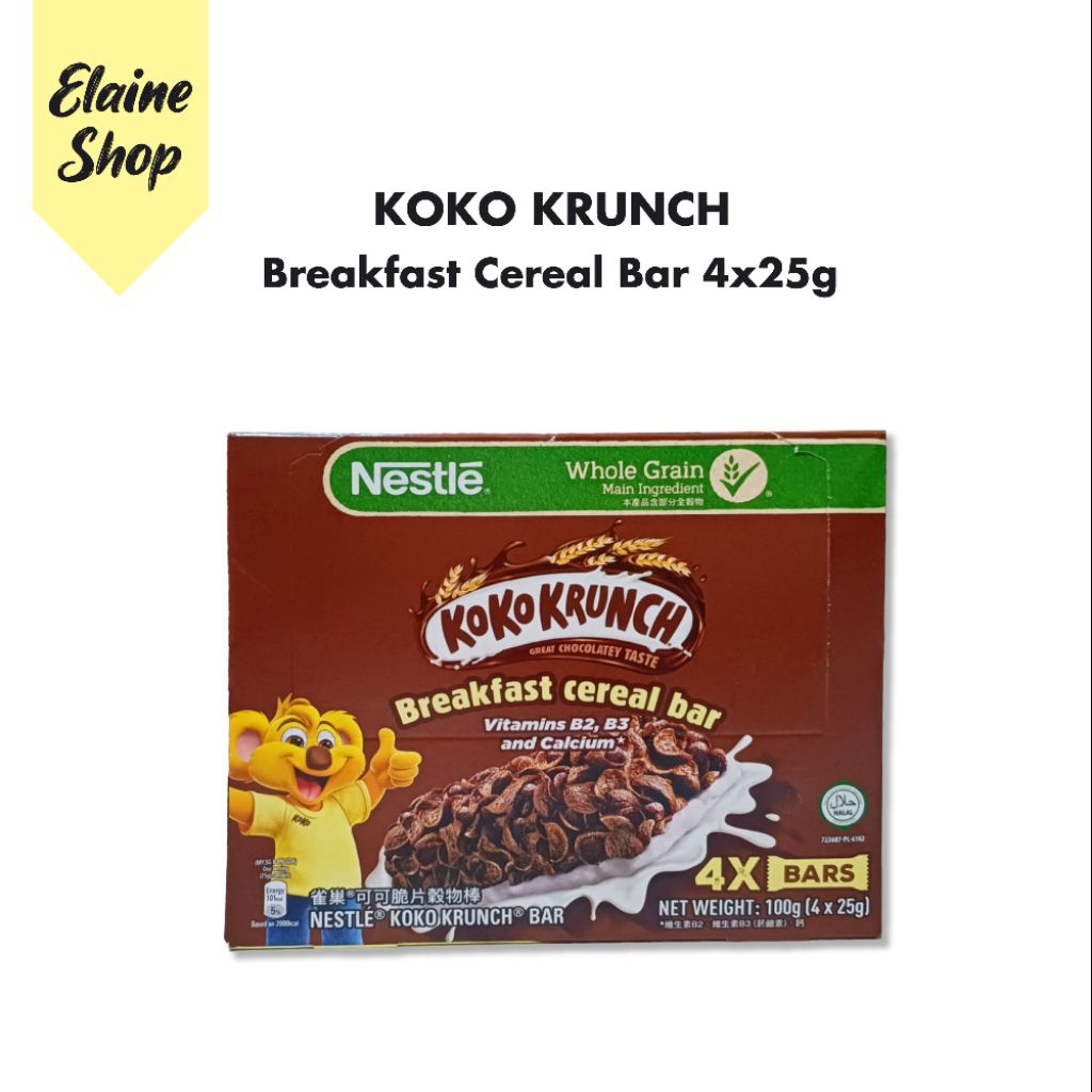 Nestle Koko Krunch Breakfast Cereal Bar 100g (25g x 4s) Bars | Shopee ...