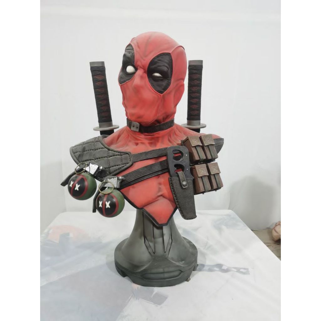 MARVEL COMICS🔥DEADPOOL BUST PART LIFE-SIZE🔥STATUES ACTION FIGURE TOYS💥 ...