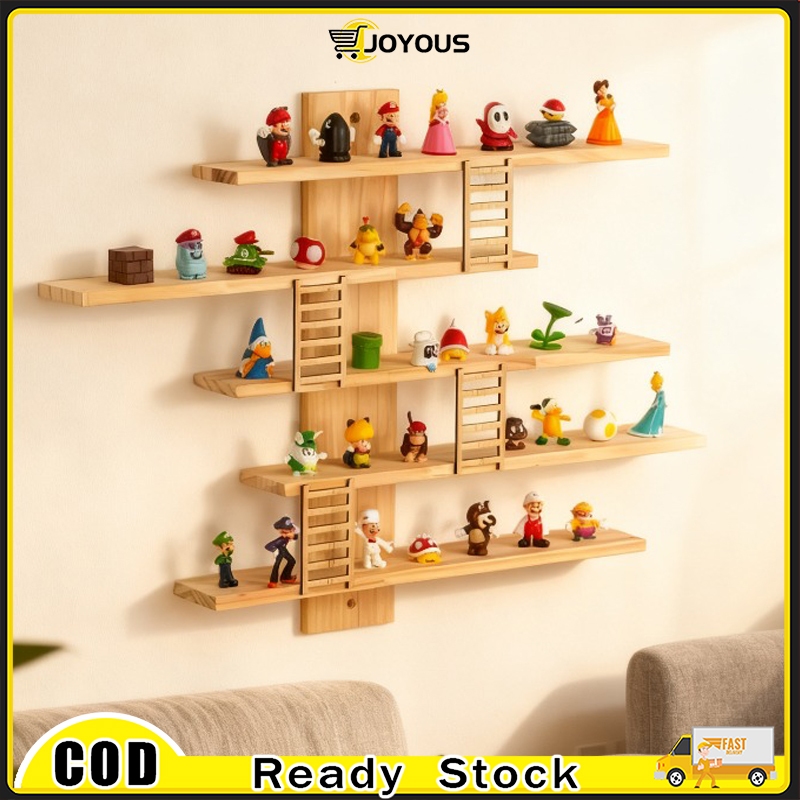 Solid Wood Display Rack Wall Mounted Toy Storage Rak Mainan Popmart ...