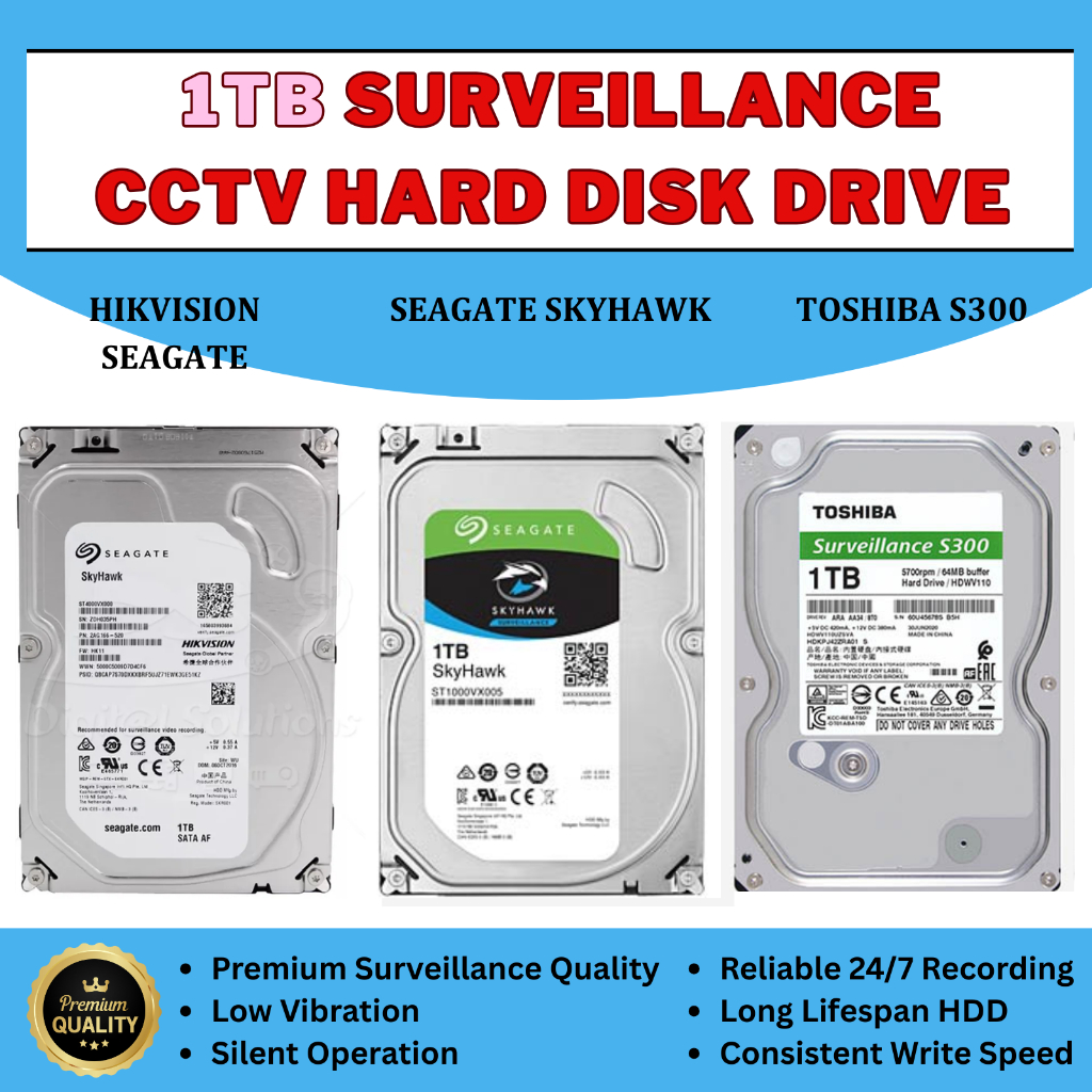 CCTV Surveillance Hard Disk Drive | Seagate Skyhawk |Toshiba | HIK ...