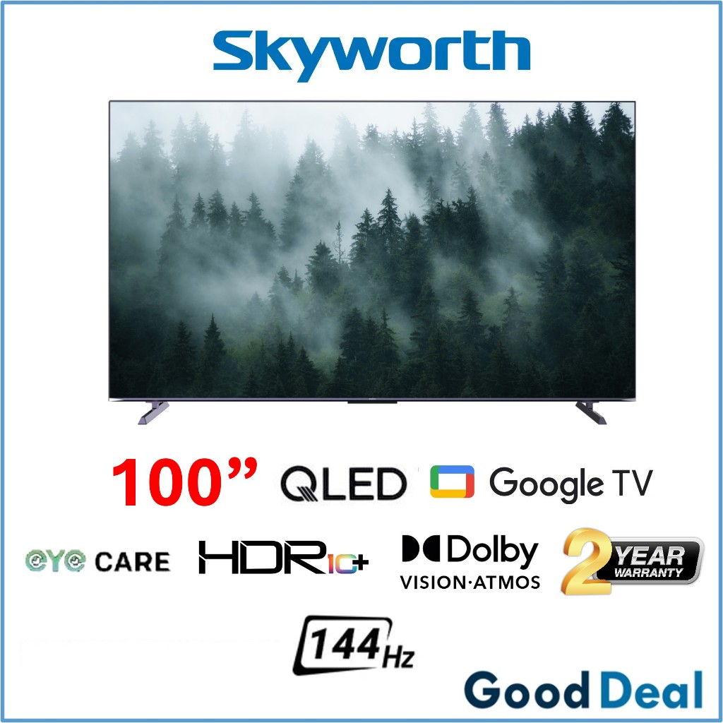 Skyworth 100SUE8600 100" 4K UHD QLED+ Infinity Screen TV with 144Hz ...