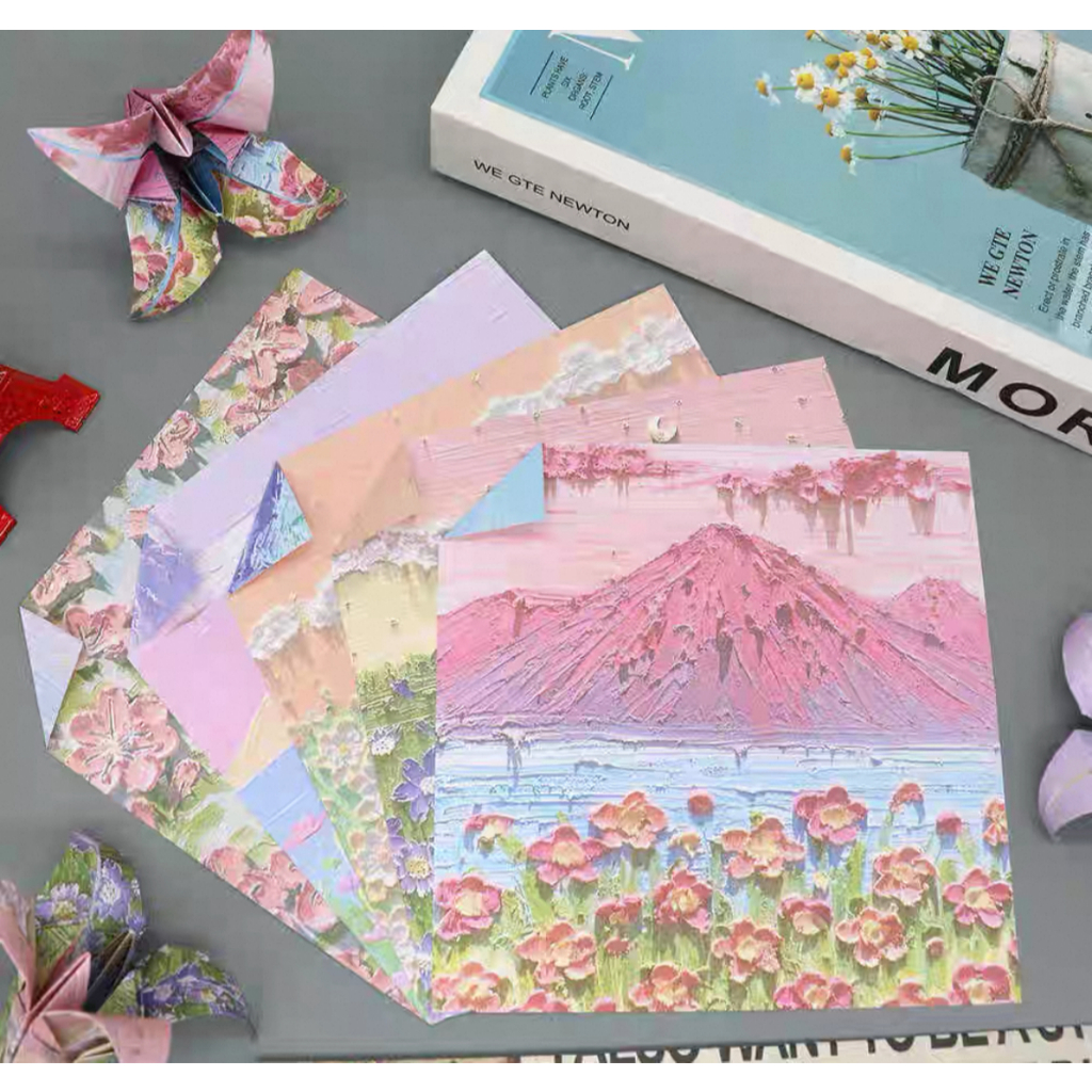 🌟NEW🌟（15cm x 15cm 60pcs) Origami Pemandangan Dua Belah lukisan minyak ...