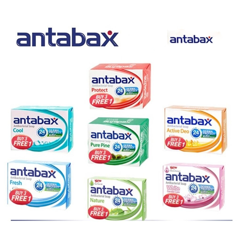 Antabax Antibacterial Bar Soap 75g x4 | Protect Nature Cool Fresh Lemon ...