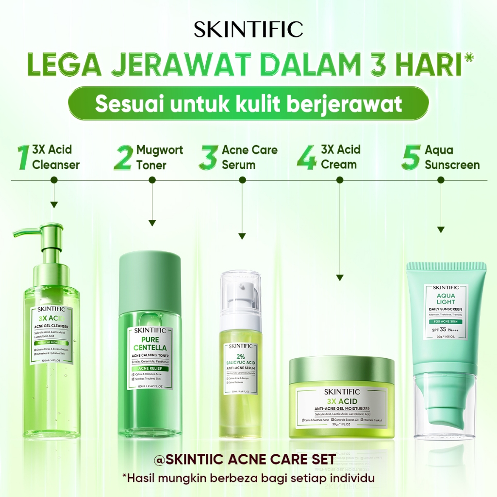 【Acne Series 】SKINTIFIC Salicylic ANTI ACNE Treatment Moisturizer+Serum ...