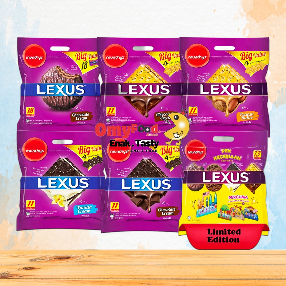 Munchy's Lexus Sandwich Biscuit [ChocoCoated, Choco, PeanutButter, S ...