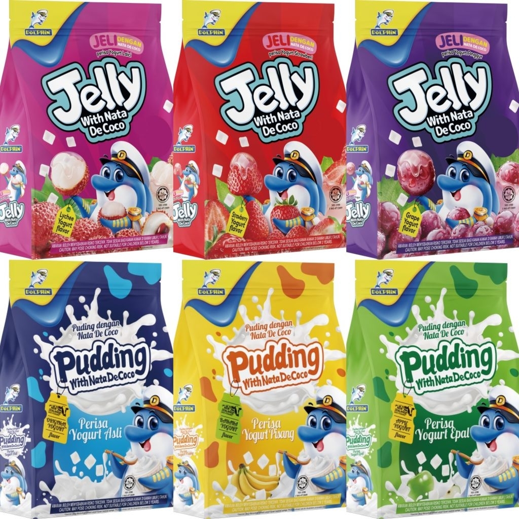 [TKM] Captain Dolphin (Jelly) (Pudding) Yogurt With Nata De Coco 320g ...