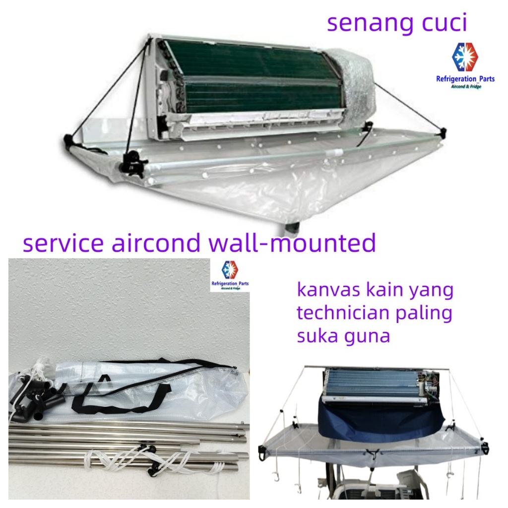 CZ dinding gantungan kanvas plastik beg tabung air cuci aircon simpan ...