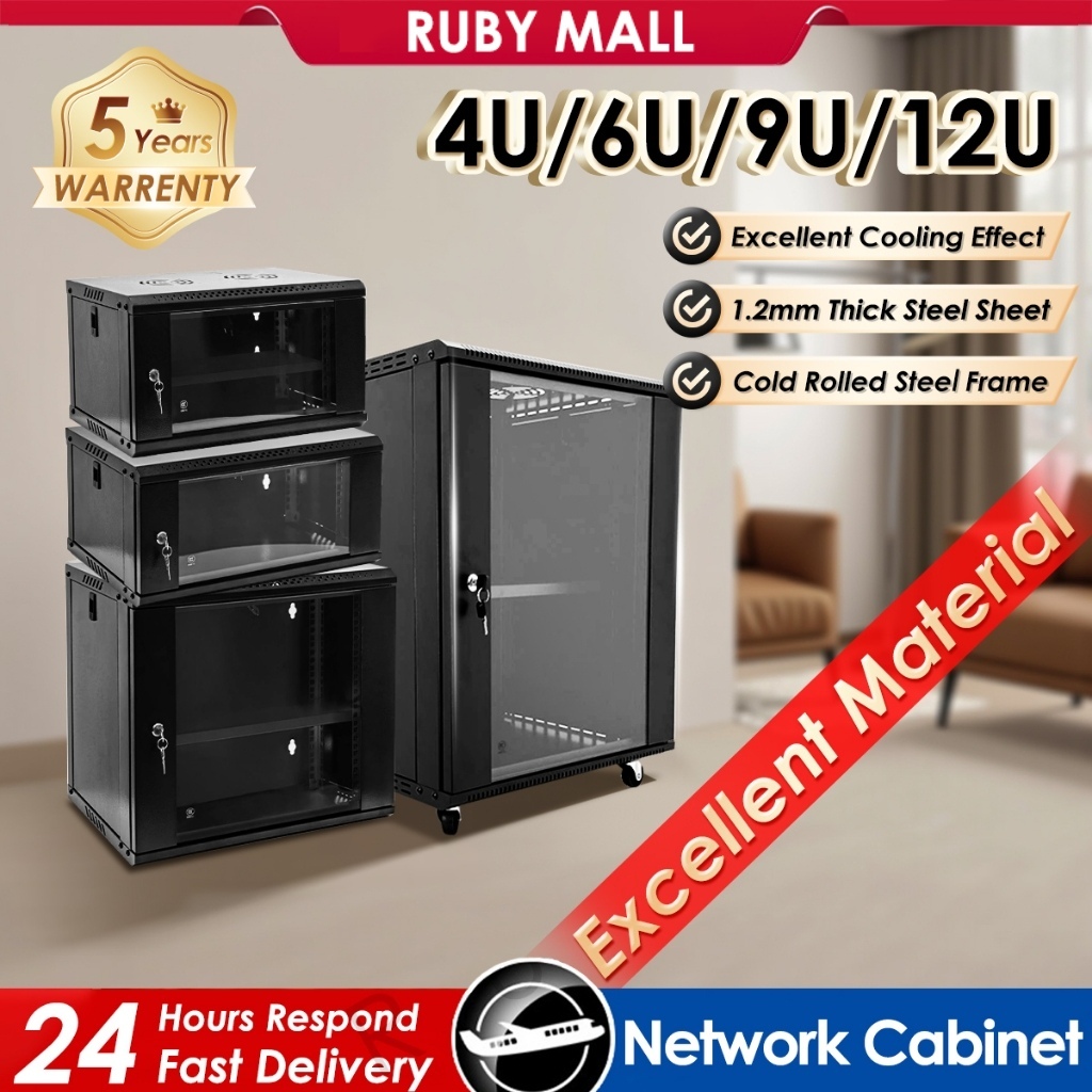 Network Cabinet 4U/6U/9U/12U/18U/22U Server Rack Wall Mount Sever Box ...