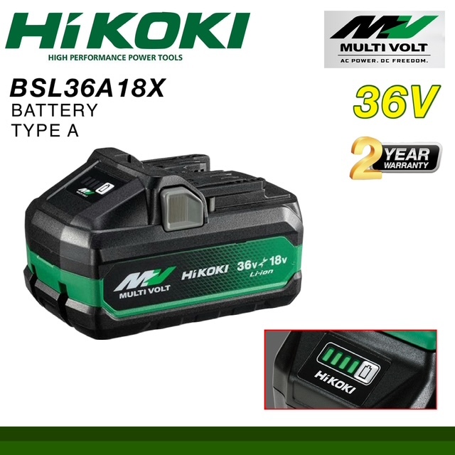 HITACHI HIKOKI 36V MULTI VOLT BSL36A18X LI-ION BATTERY 36V 2.5AH TYPE A ...