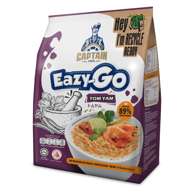 CAPTAIN OATS Eazy-Go Instant Oats Porridge Tom Yam Halal 32g x 5 ...