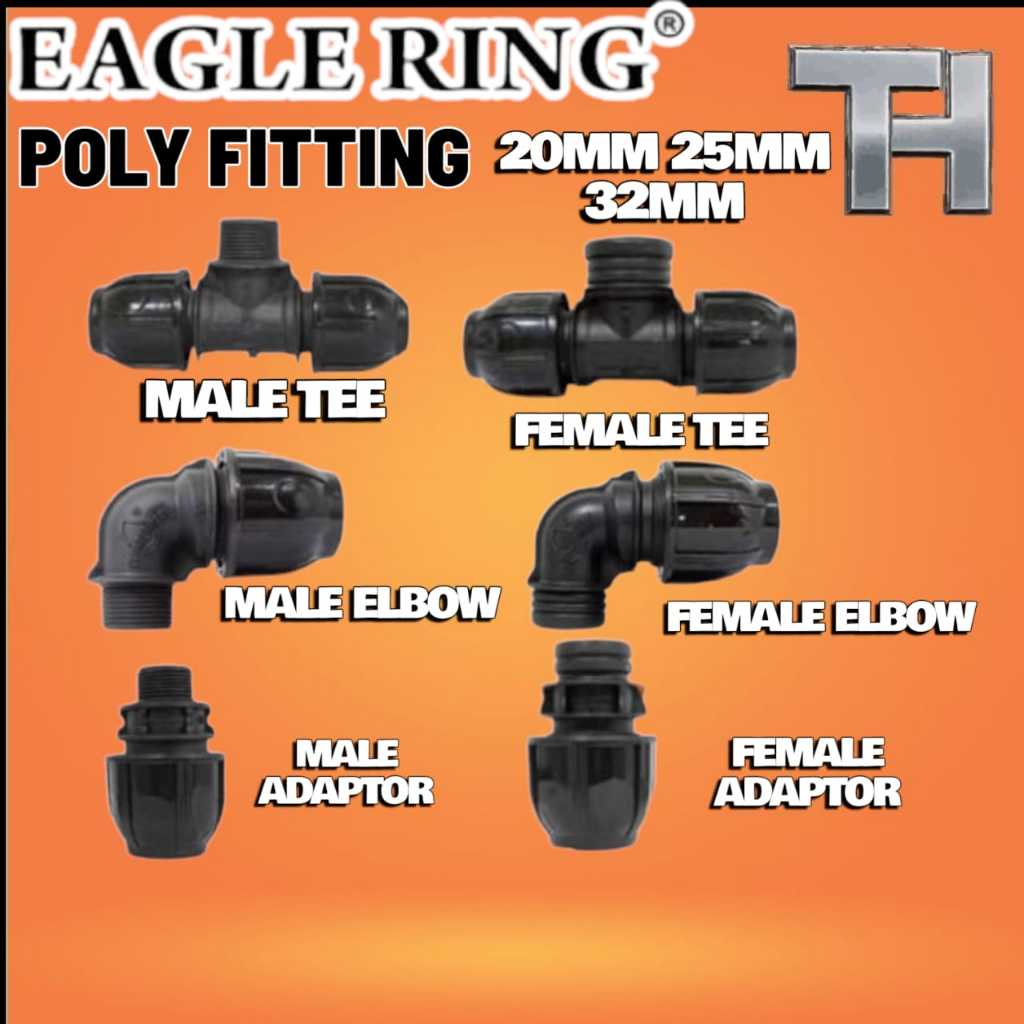 Poly Fitting MTA FTA Female Elbow Male Tee Poly Pipe Connector HDPE ...