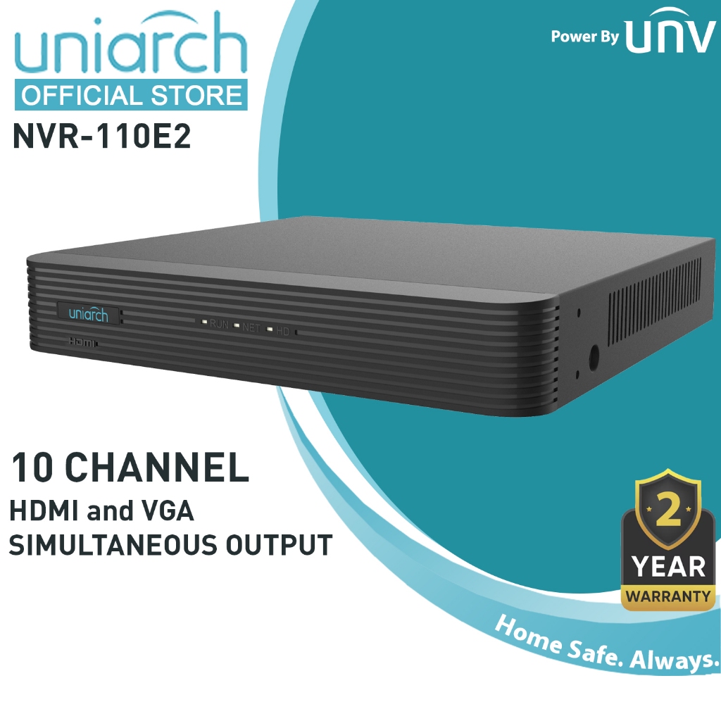 Uniarch NVR For IP Cameras 10 Channels Input HDMI VGA Support Ultra 265 ...