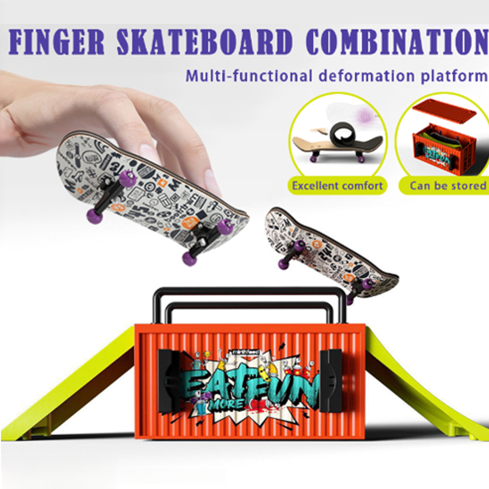 Mini Finger Skateboard Ramp Set Multiple Skate Park Model Ramp Parts ...