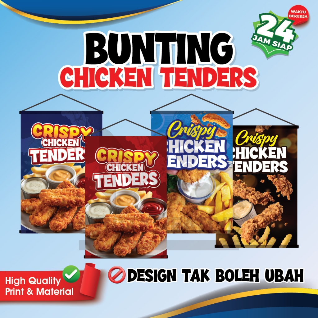 BUNTING CHICKEN TENDERS READY DESIGN | Shopee Malaysia