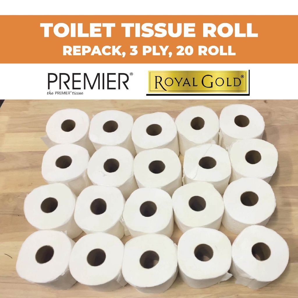 【REPACK】20 Rolls Toilet Tissue 3 Ply Tisu Tandas Toilet Roll - Royal ...