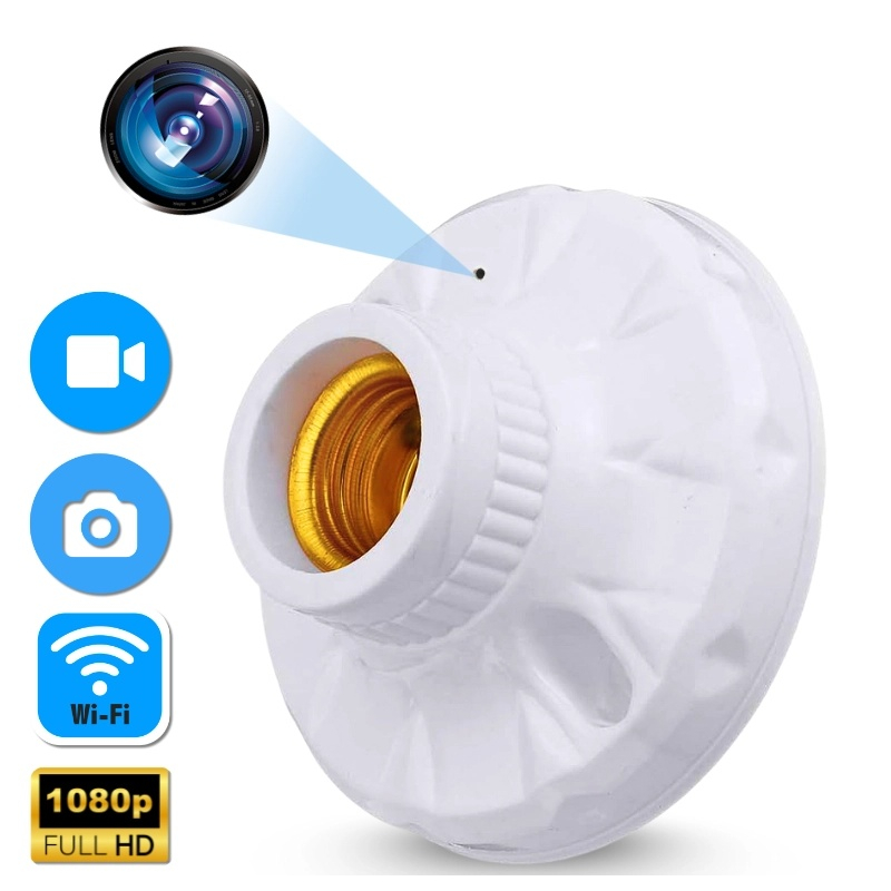 E27 lamp base 4K Mini WIFI Hidden camera, night vision and motion ...