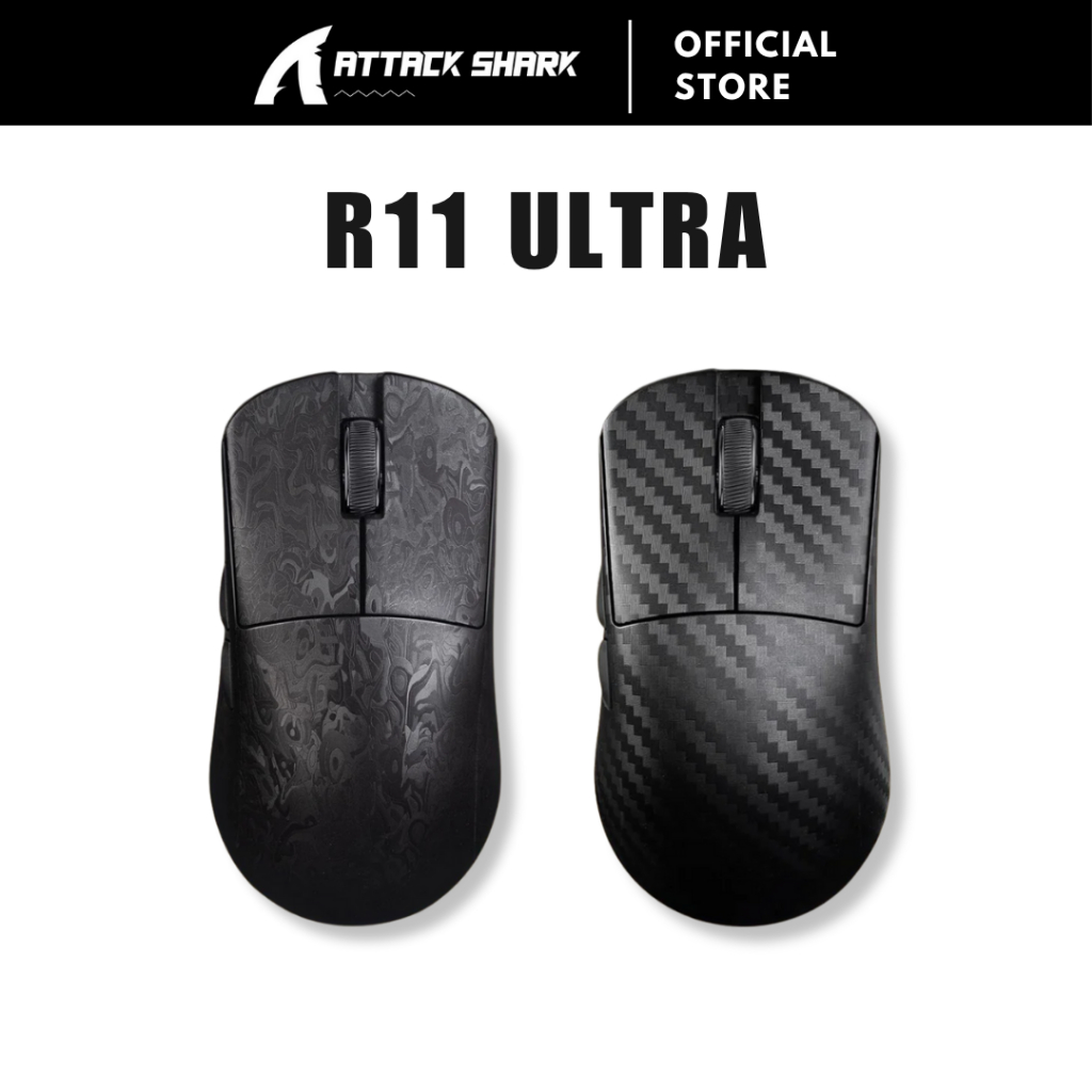 ATTACK SHARK R11 Ultra Wireless Gaming Mouse 3 Modes Connection Carbon ...