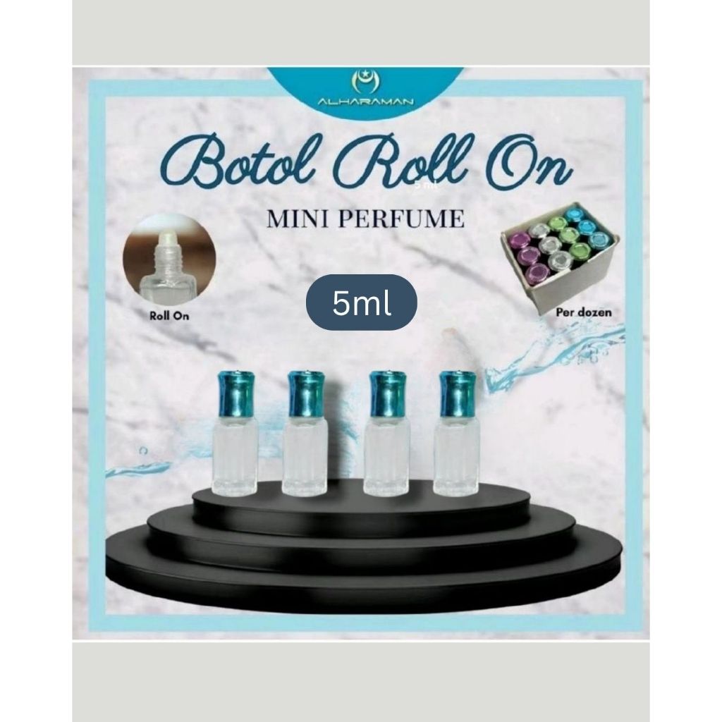 Botol Kaca Minyak Wangi Roll on Bottle Mini Size Roller Glass Kaca 5ml ...