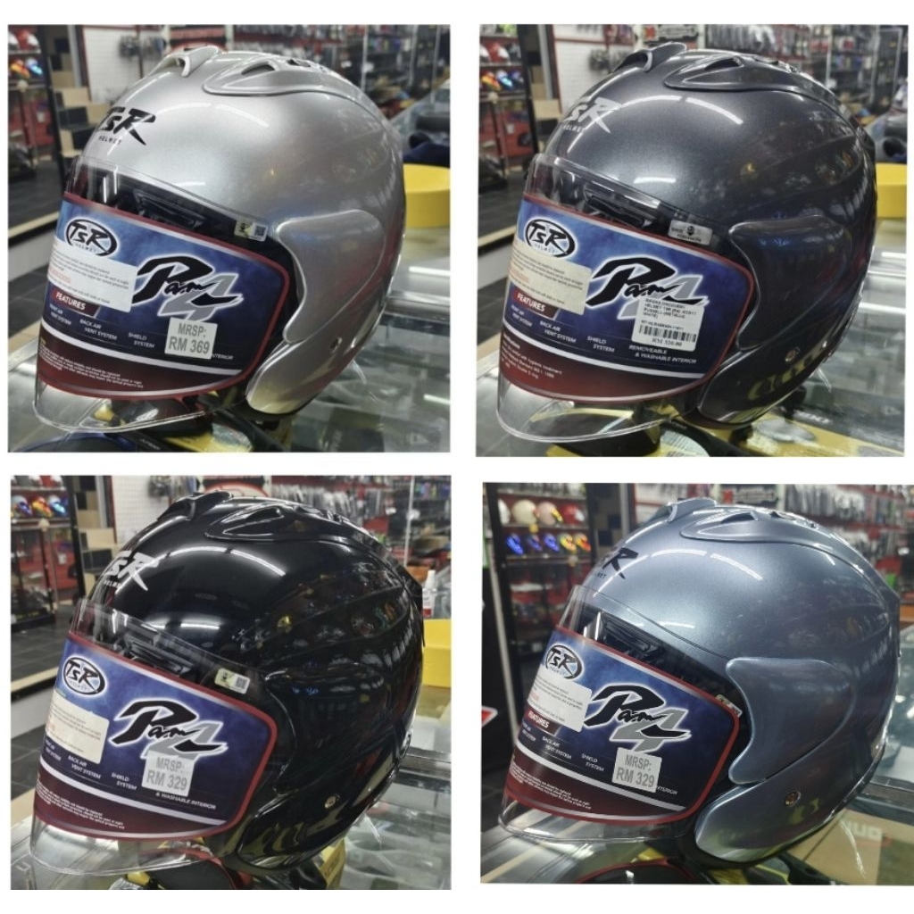 HELMET TSR RAM4 GLASS BLACK / METALLIC GREY SILVER DESIGN ARAI SIZE ...