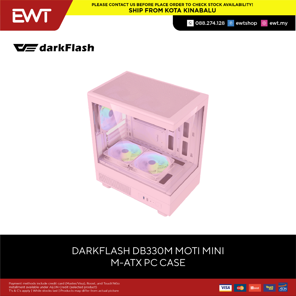 DARKFLASH DB330M MOTI MINI PINK M-ATX PC CASE 100% ORIGINAL | Shopee ...