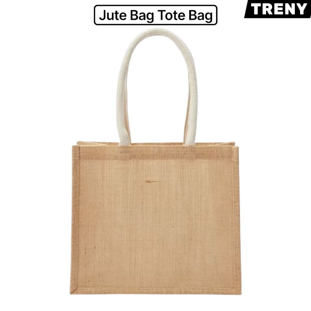 DIY Muji Plain Jute Bag Raw White String Recycle Bag Go Green Grocery ...