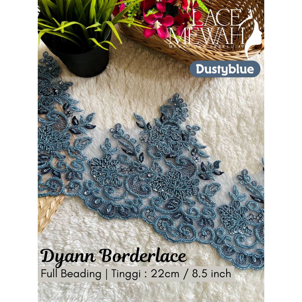 BORDERLACE LACE MANIK LACEMEWAH BAJU KURUNG FULL BEADING HEAVY BEADED ...