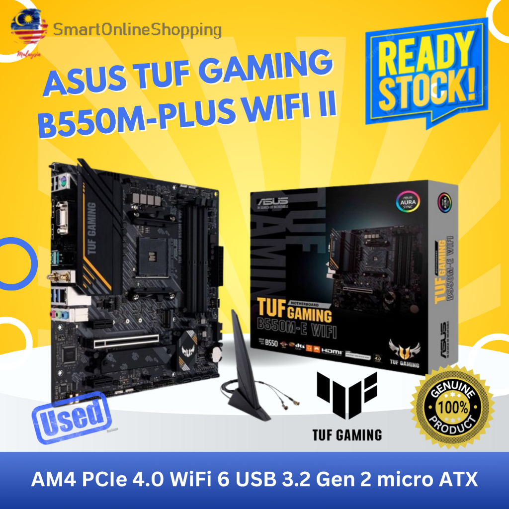 ASUS TUF GAMING B550M PLUS WIFI II AM4 Micro-ATX Motherboard | Shopee ...