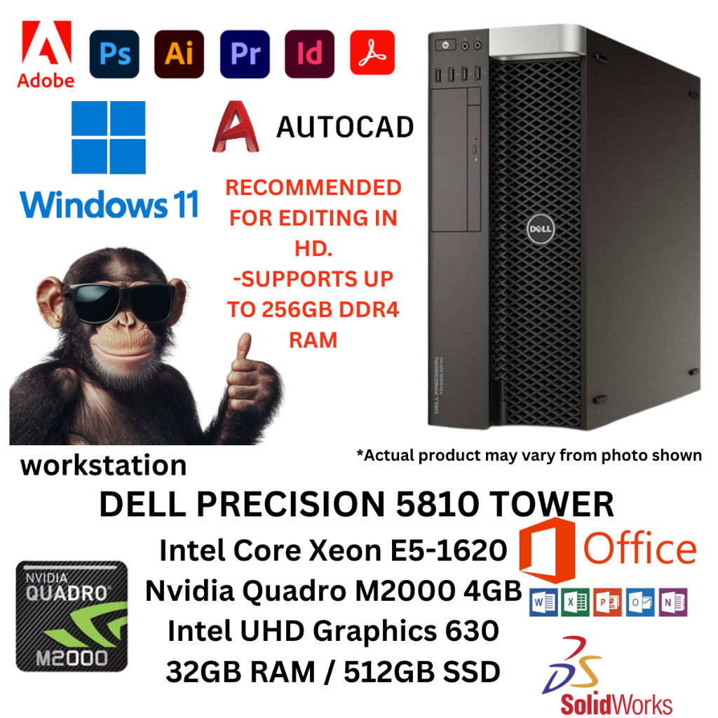 Dell Precision 5810 Tower Workstation - Intel Xeon E5-1620 v3 - 16GB ...