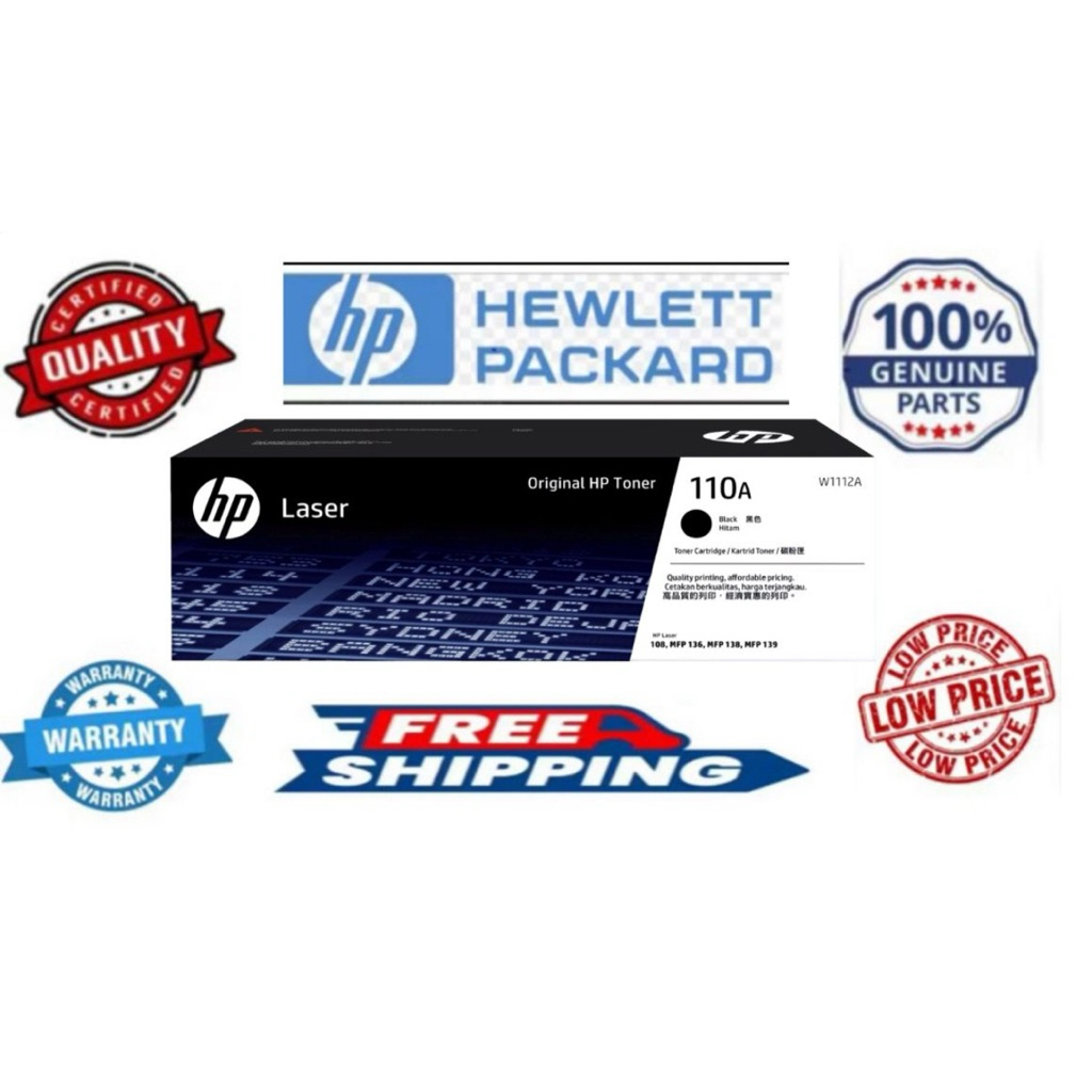 HP 110A Black Original Laser Cartridge (W1112A) Pro 103/108W/Mfp136 ...