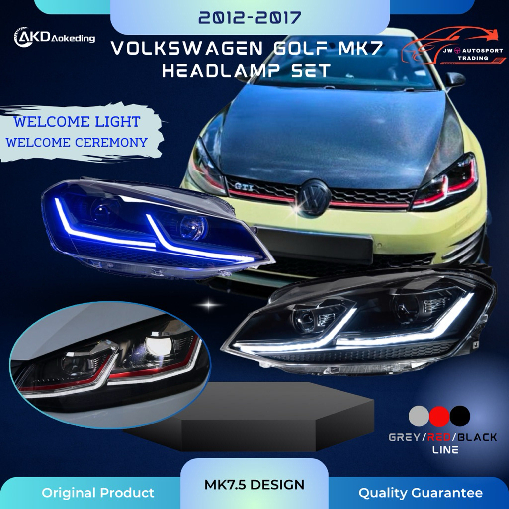 VOLKSWAGEN GOLF MK7 GTI TSI MK7.5 Design Headlamp Assembly | Shopee ...